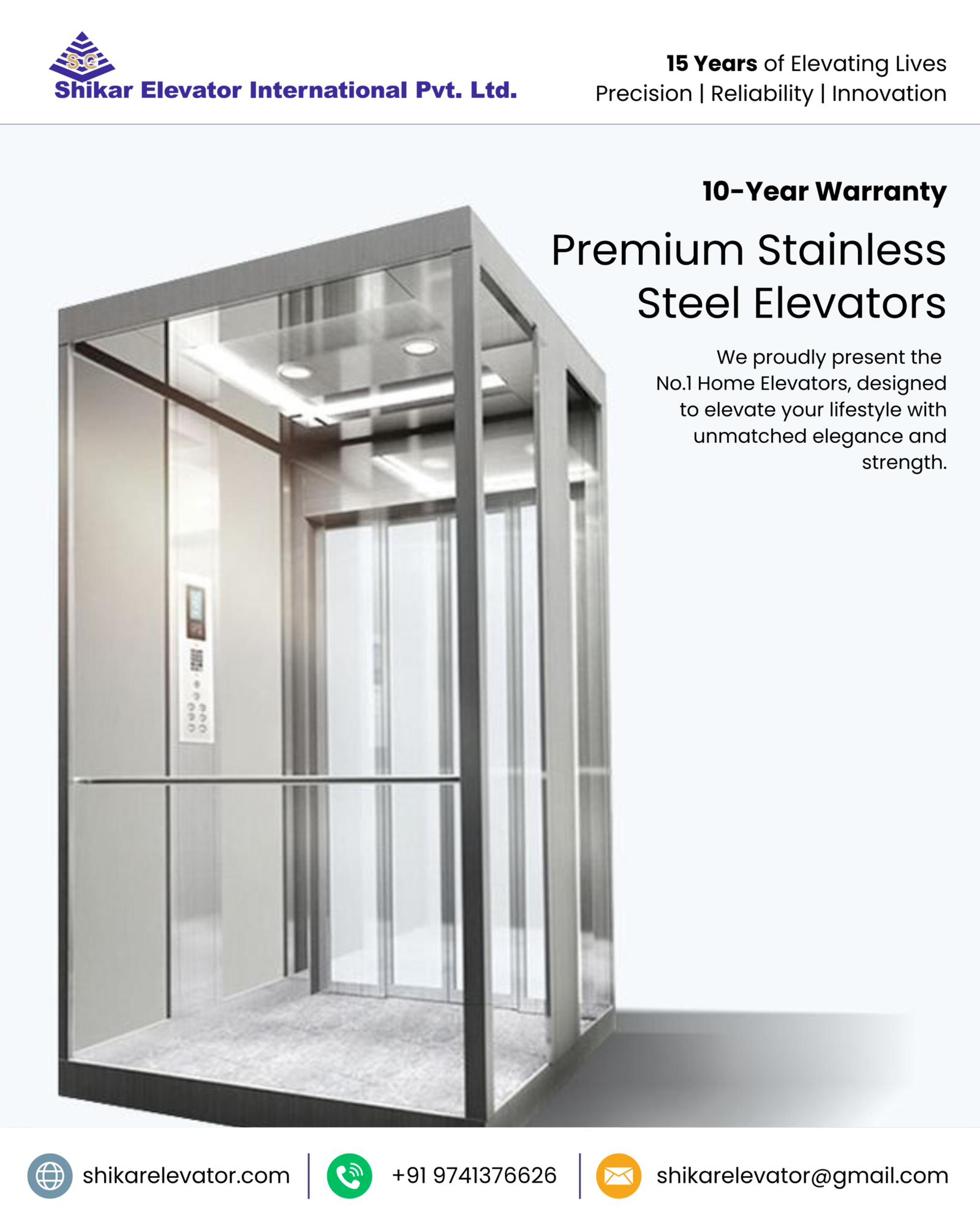 Premium Stainless Steel Elevators – Crafted in India, Certified in Germany