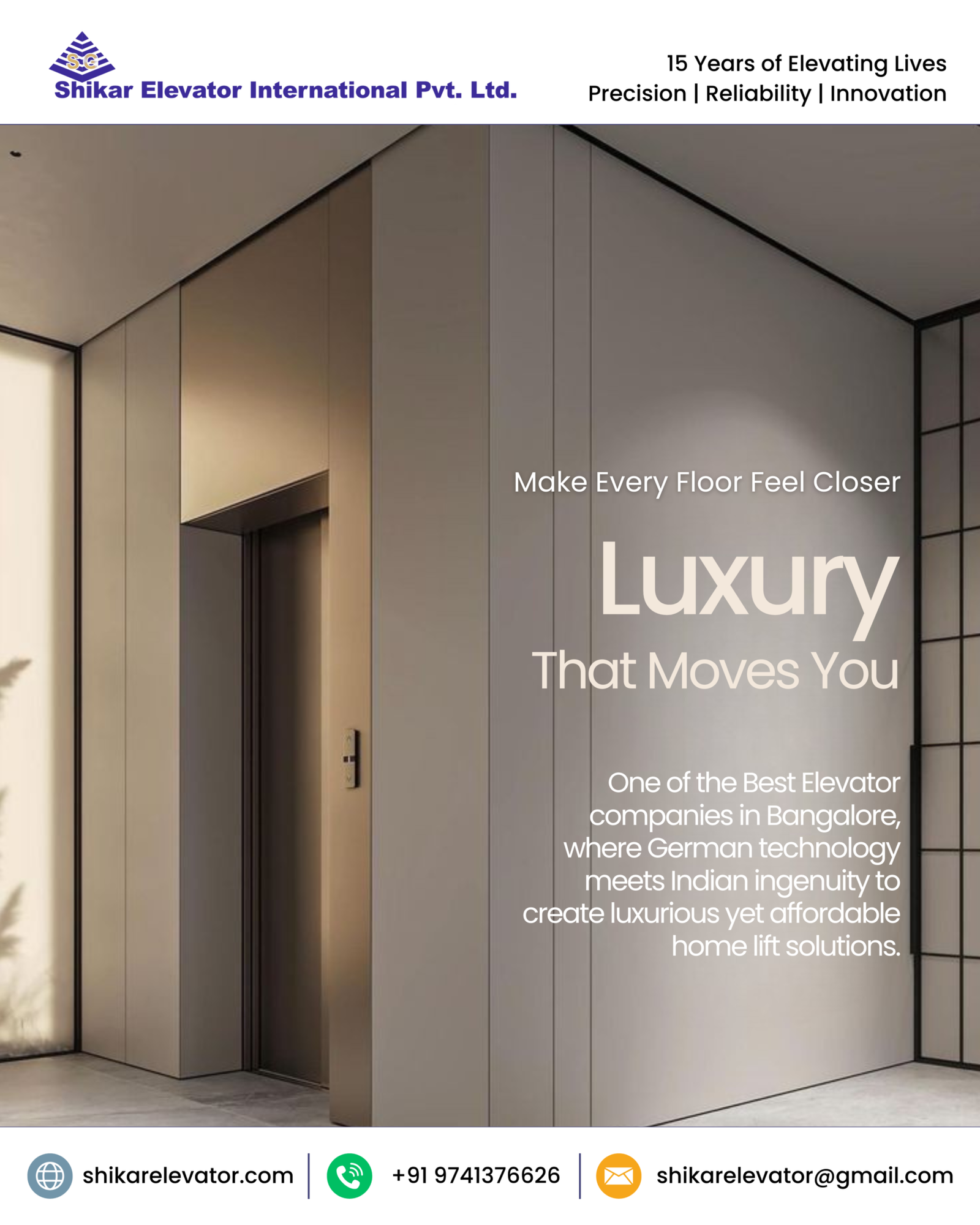 Home Lifts Bangalore – Luxury That Moves You, Crafted by Shikar Elevators!